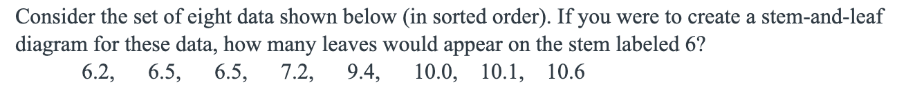 Solved Consider the set of eight data shown below (in sorted | Chegg.com