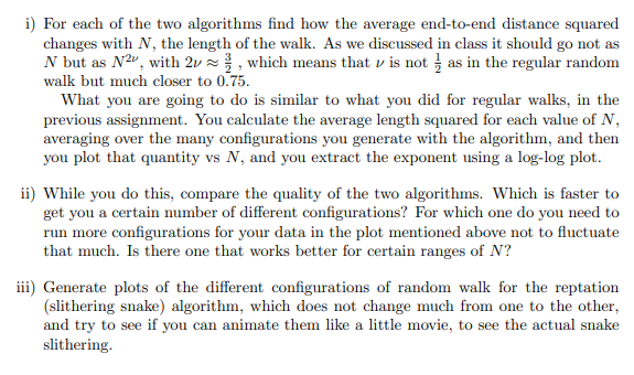 Solved i) For each of the two algorithms find how the | Chegg.com