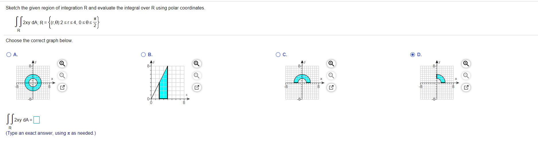 Solved Sketch the given region of integration R and evaluate | Chegg.com