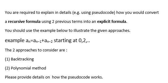 Solved You are required to explain in details (e.g. using | Chegg.com