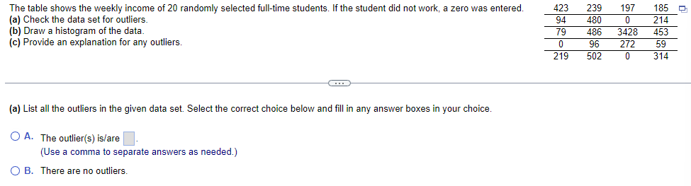 Solved (a) Check the data set for outliers. (b) Draw a | Chegg.com