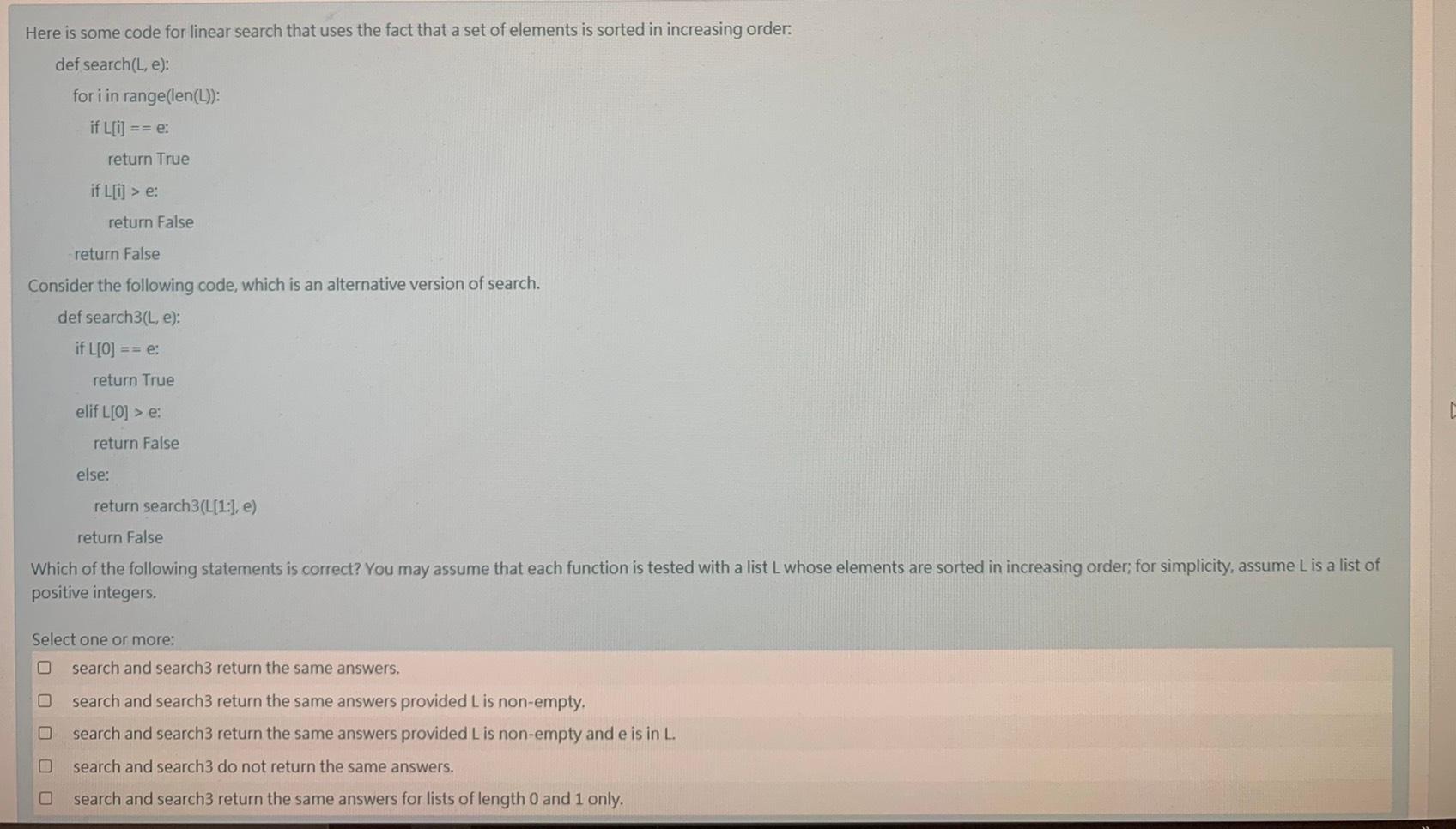 Solved Here is some code for linear search that uses the | Chegg.com