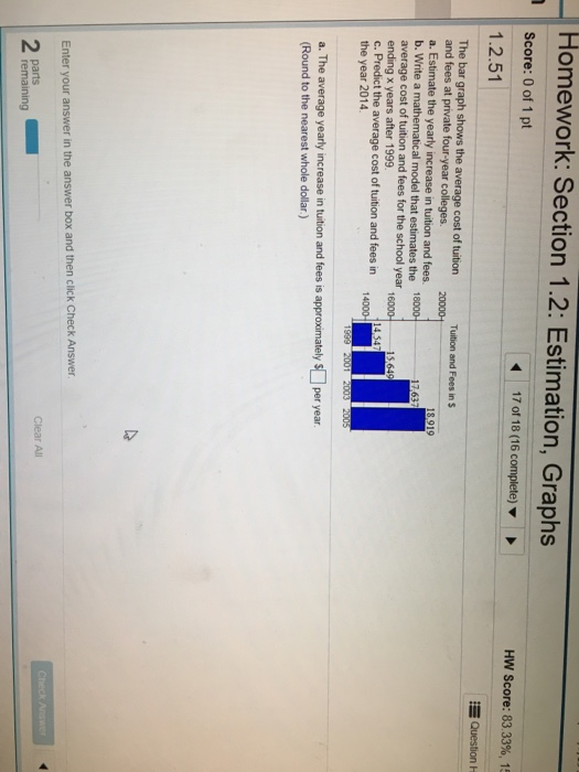 Solved Homework: Section 1.2: Estimation, Graphs Score: 0 of | Chegg.com