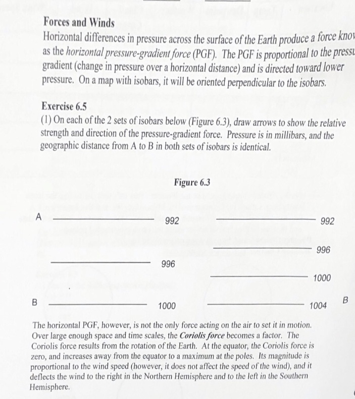 Solved Forces and Winds Horizontal differences in pressure | Chegg.com