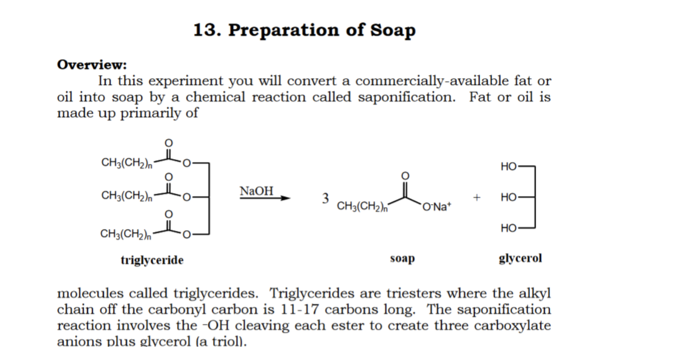 Solved Can someone please find the saponification mechanism | Chegg.com