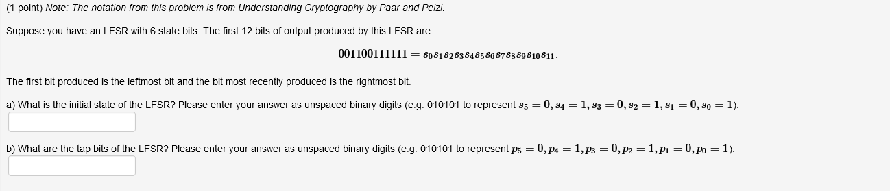 Solved (1 point) Note: The notation from this problem is | Chegg.com