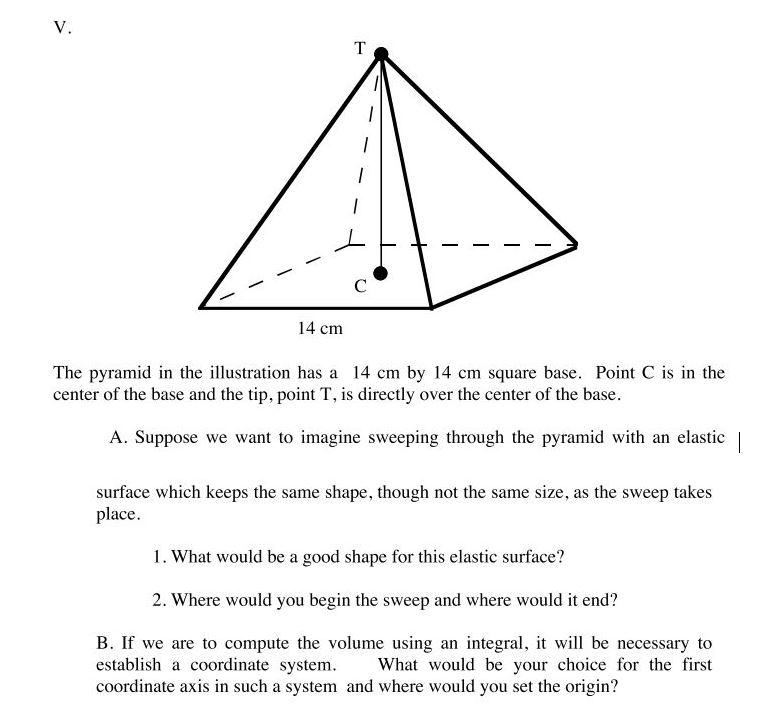 Solved V. T с 14 cm The pyramid in the illustration has a 14 | Chegg.com