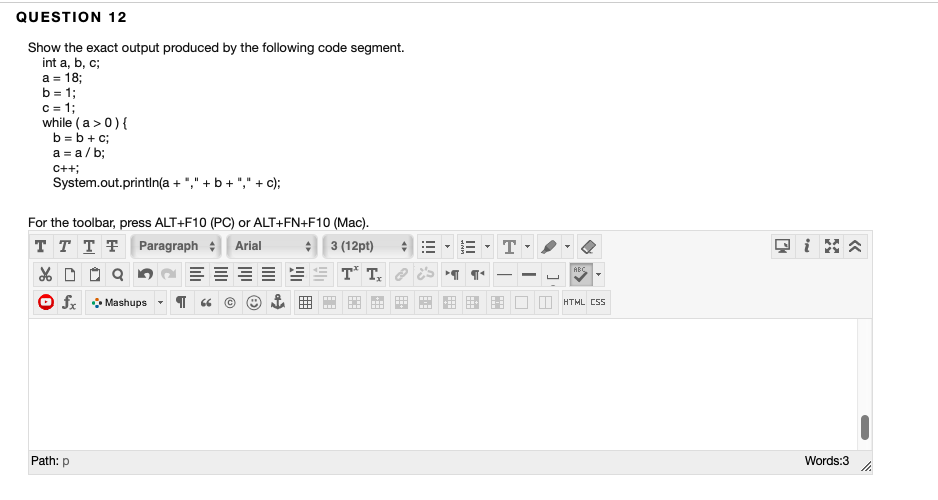 Solved Question 12 Show The Exact Output Produced By The
