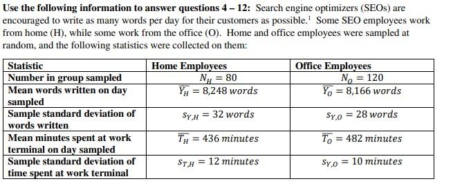 Solved Use the following information to answer questions 4 | Chegg.com