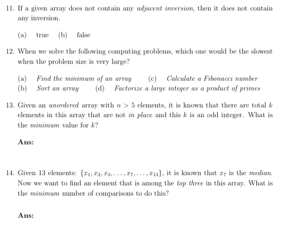 Solved 11. If a given array does not contain any adjacent | Chegg.com