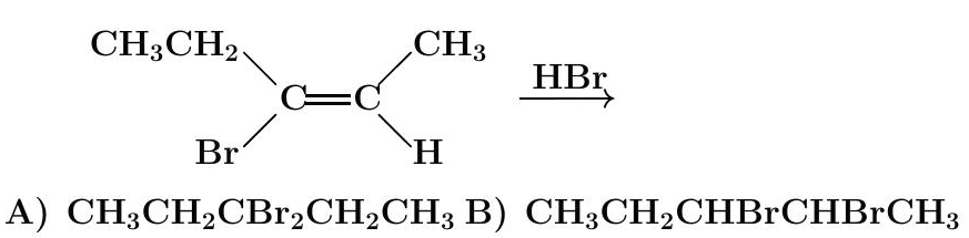 Solved CH3CH2 CH3 HBr Br A) CH3CH2CBr2CH2CH3 B) | Chegg.com