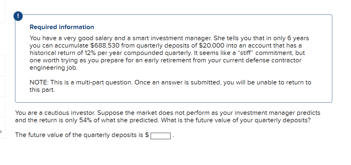 Solved Required information You have a very good salary and | Chegg.com
