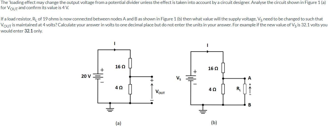 Solved The 'loading effect may change the output voltage | Chegg.com