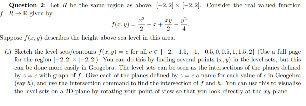 Solved Question 2: Let R be the same region as above; | Chegg.com