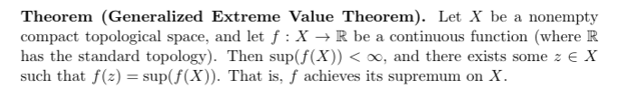 Theorem (Generalized Extreme Value Theorem). Let X be | Chegg.com