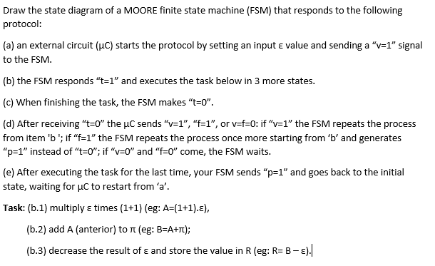 Solved Draw The State Diagram Of A Moore Finite State