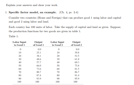 Solved Explain your answers and show your work. 1. Specific | Chegg.com