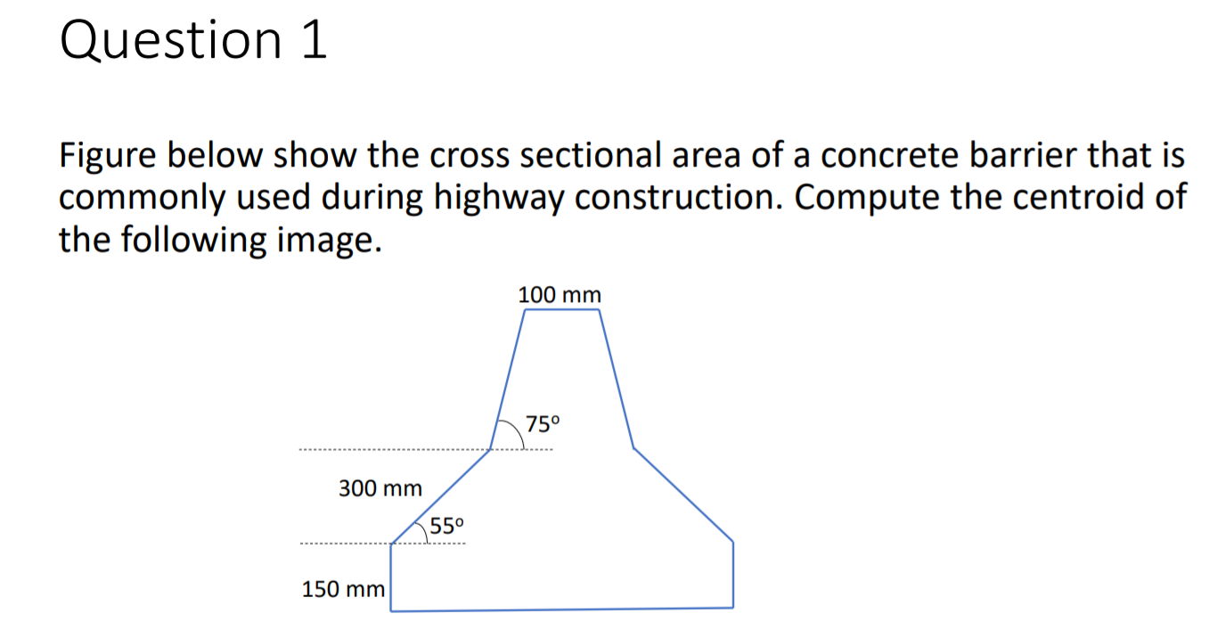 Solved Question 1 Figure below show the cross sectional area | Chegg.com