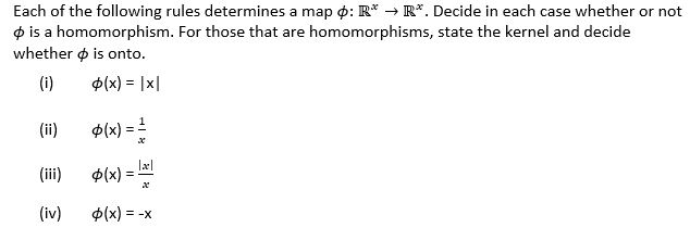 Solved Each of the following rules determines a map φ: Rx → | Chegg.com