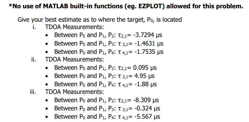 Solved Base stations at locations P1 through P4 and target | Chegg.com