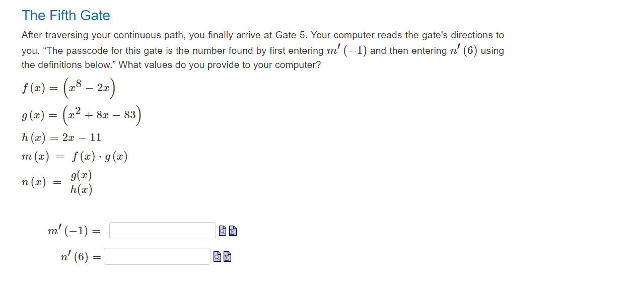 Solved The Fifth Gate After traversing your continuous path, | Chegg.com
