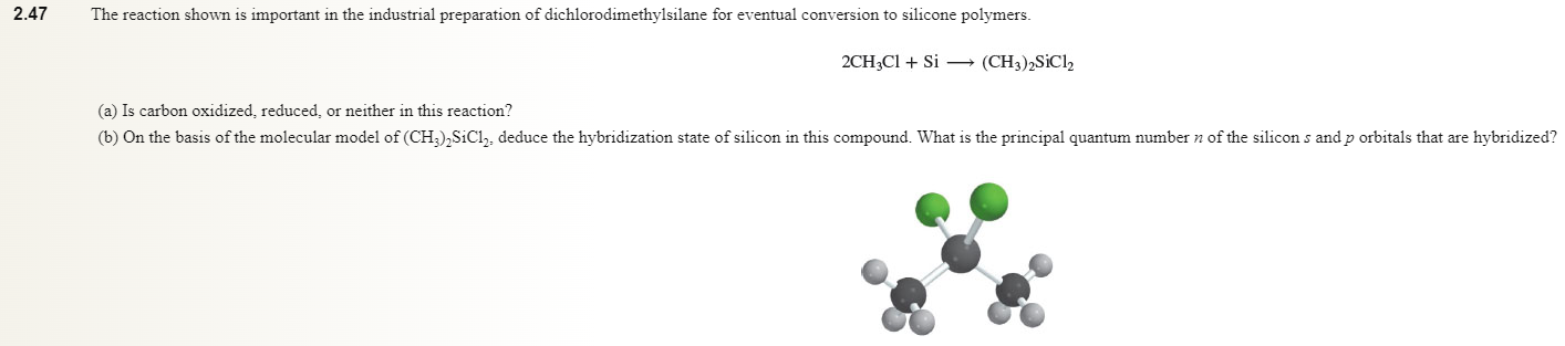 Solved 2CH3Cl+Si (CH3)2SiCl2 | Chegg.com