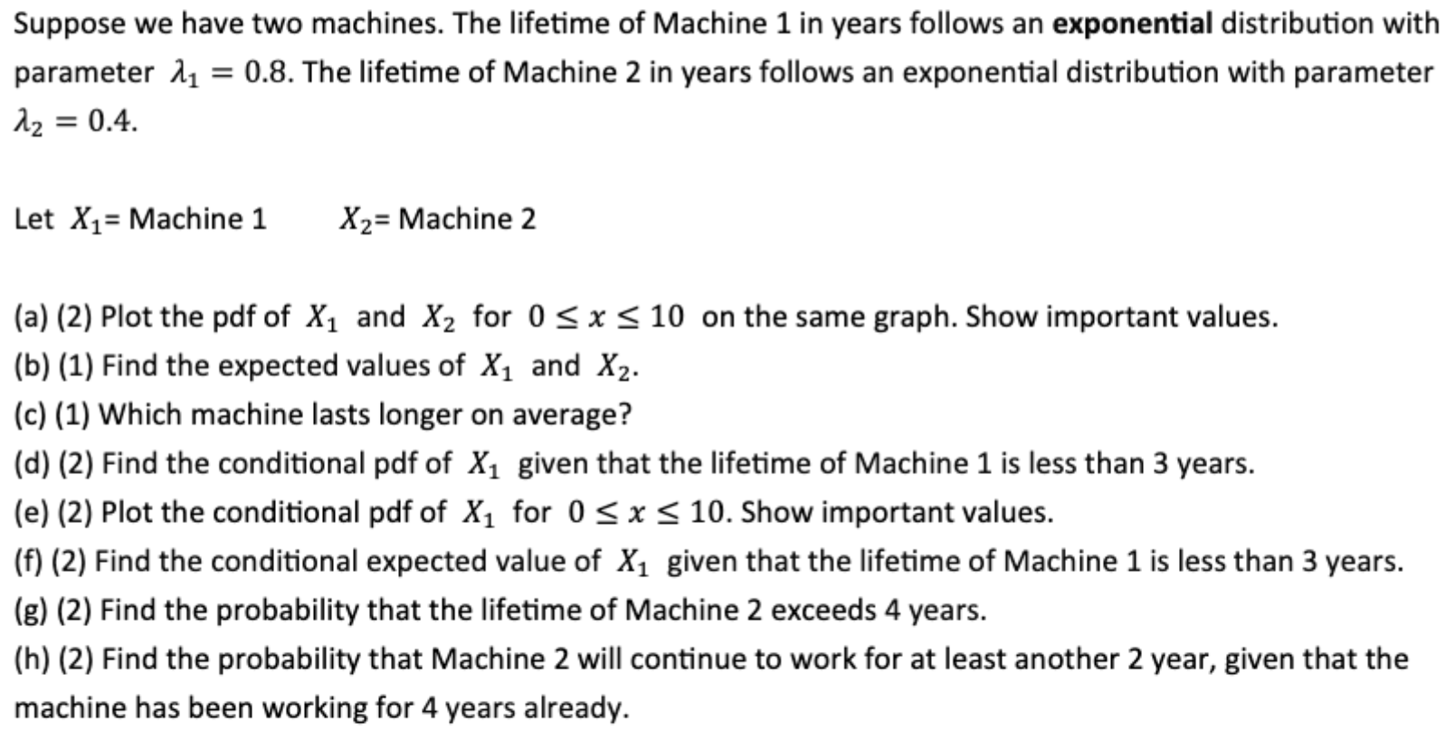 Solved Suppose we have two machines. The lifetime of Machine | Chegg.com