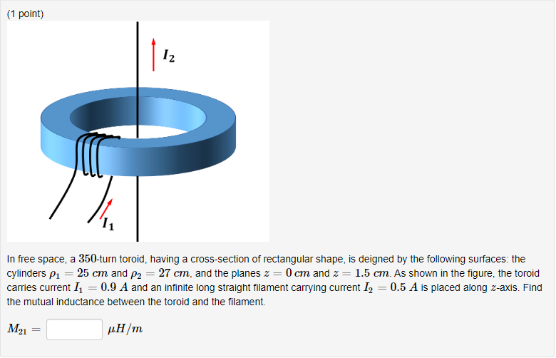 Solved In free space, a 350350-turn toroid, having a | Chegg.com
