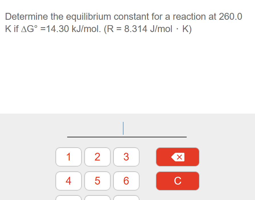 Solved Determine the equilibrium constant for a reaction at | Chegg.com