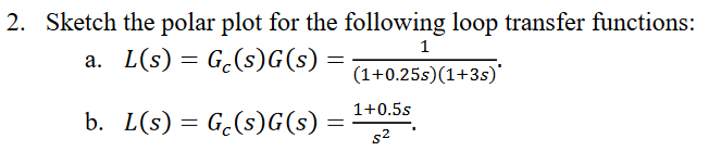 Solved 2. Sketch the polar plot for the following loop | Chegg.com