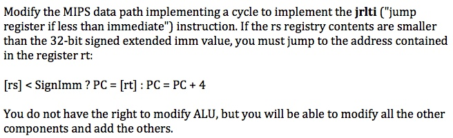 Modify the MIPS data path implementing a cycle to | Chegg.com