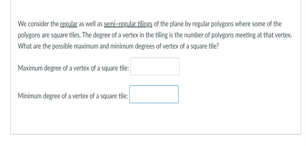 Solved We consider the regular as well as semi-regular | Chegg.com
