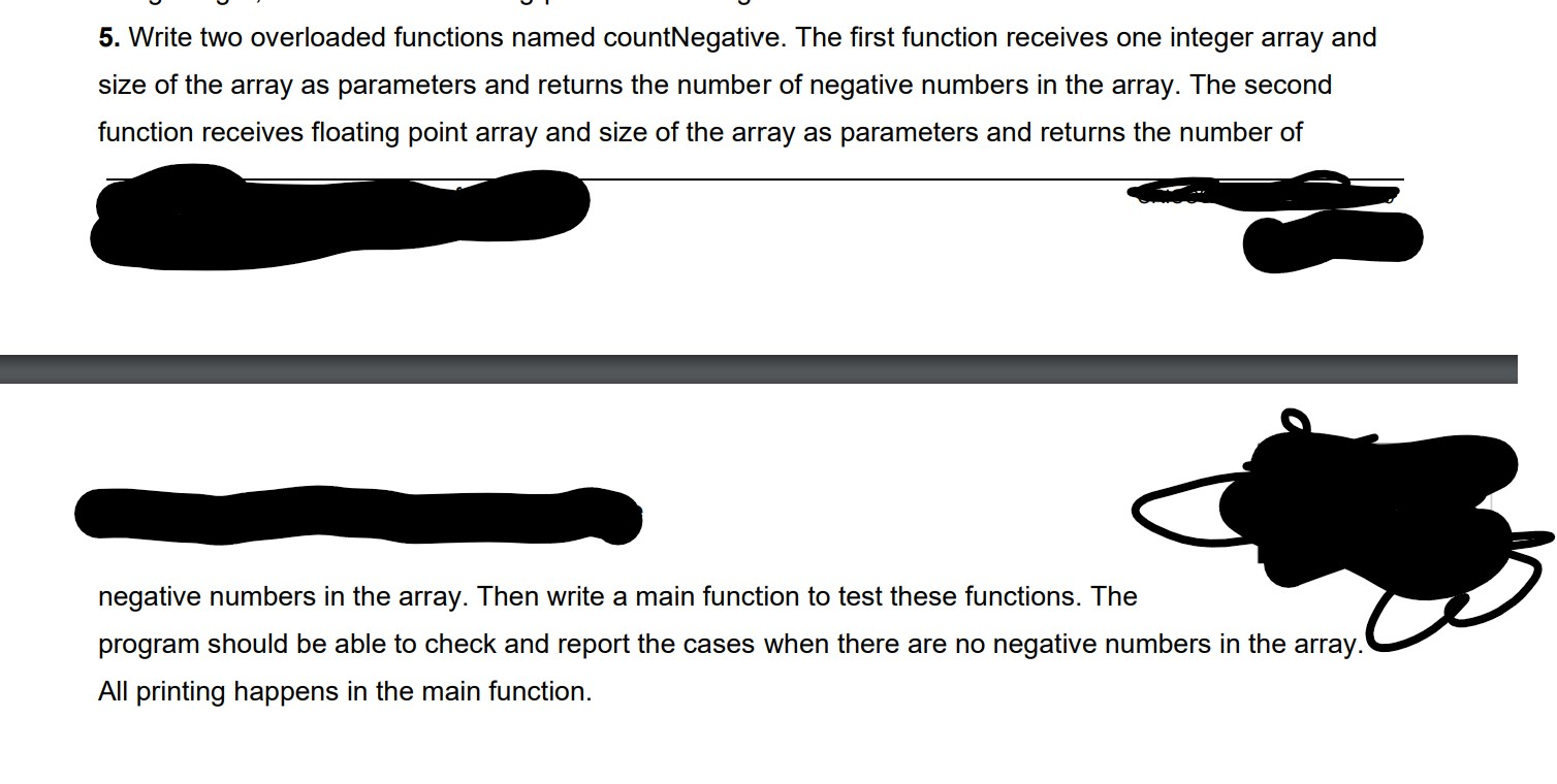 Solved 5 Write Two Overloaded Functions Named 7134