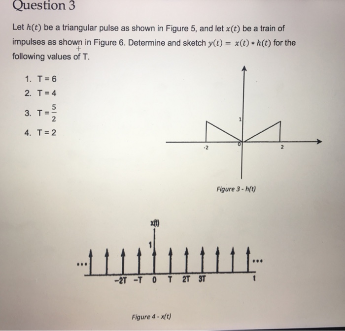 Solved Let h(t) be a triangular pulse as shown in Figure 5, | Chegg.com