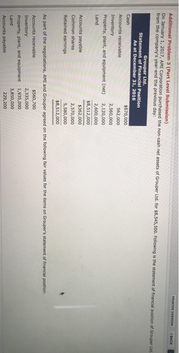 Solved Additional Problem 3 (Part Level Submission) On | Chegg.com