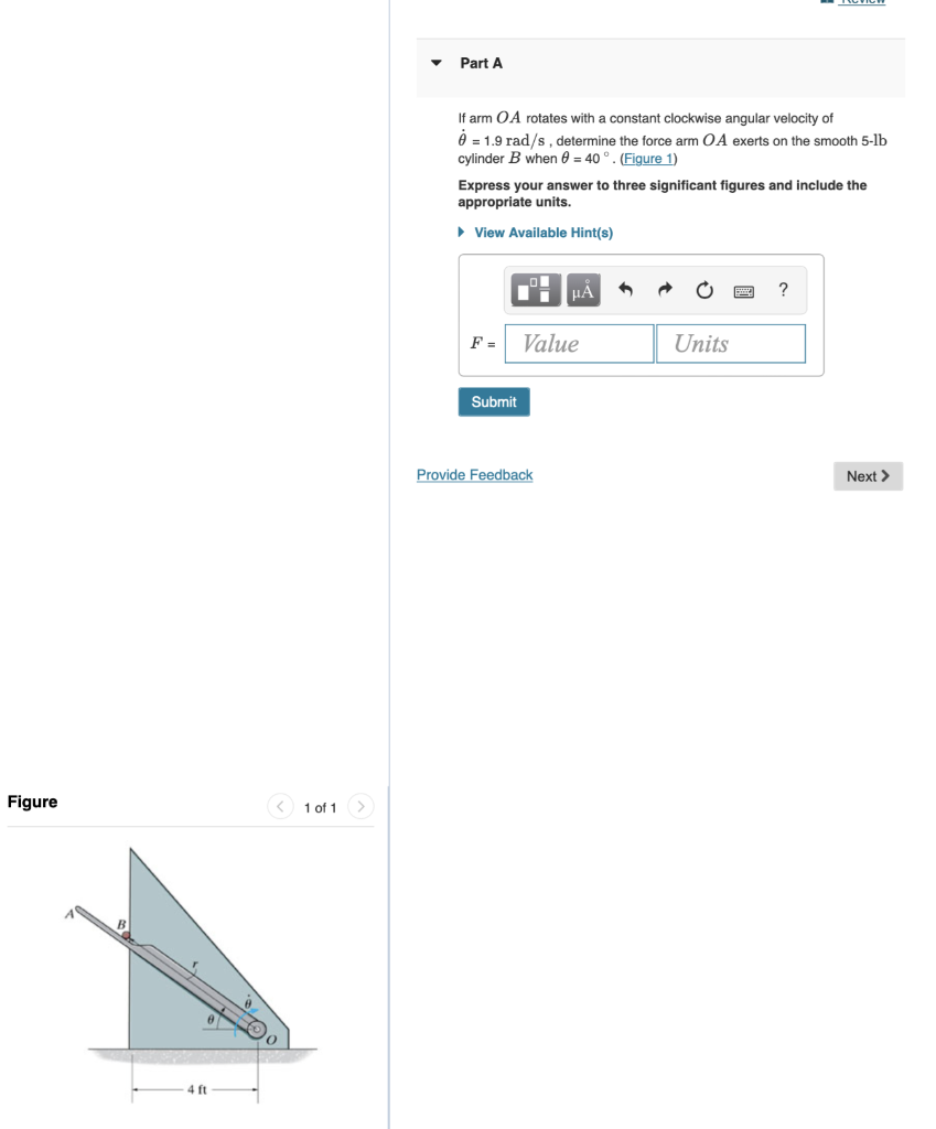 Solved If arm OA rotates with a constant clockwise | Chegg.com