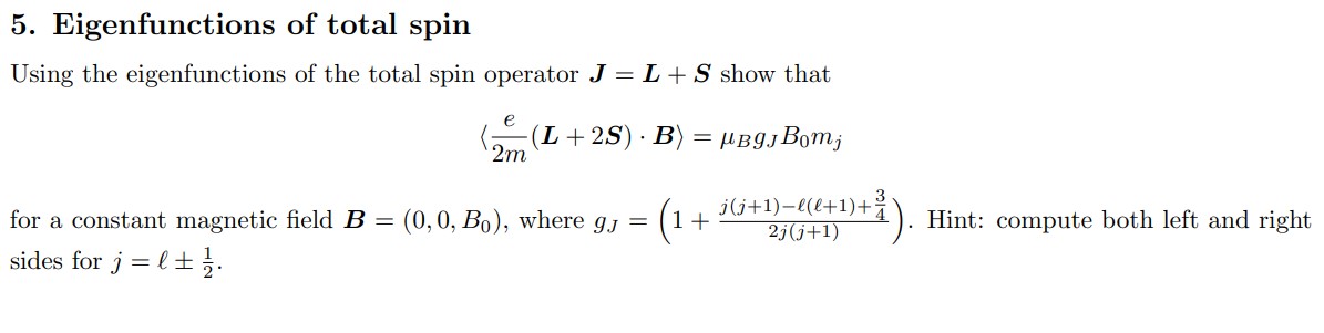 Solved 5. Eigenfunctions of total spin Using the | Chegg.com