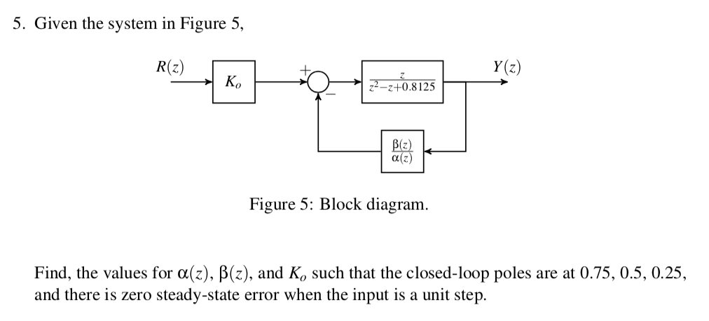 Solved 5. Given the system in Figure 5, Biz) a(z) Figure 5: | Chegg.com