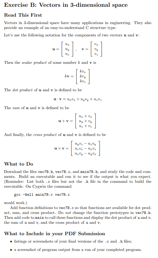 Solved main7b.c #include #include "vec7B.h" int | Chegg.com