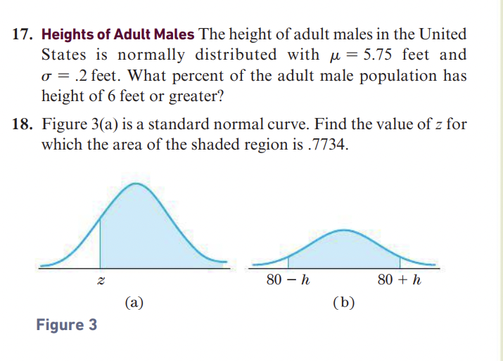Solved 17. Heights of Adult Males The height of adult males | Chegg.com