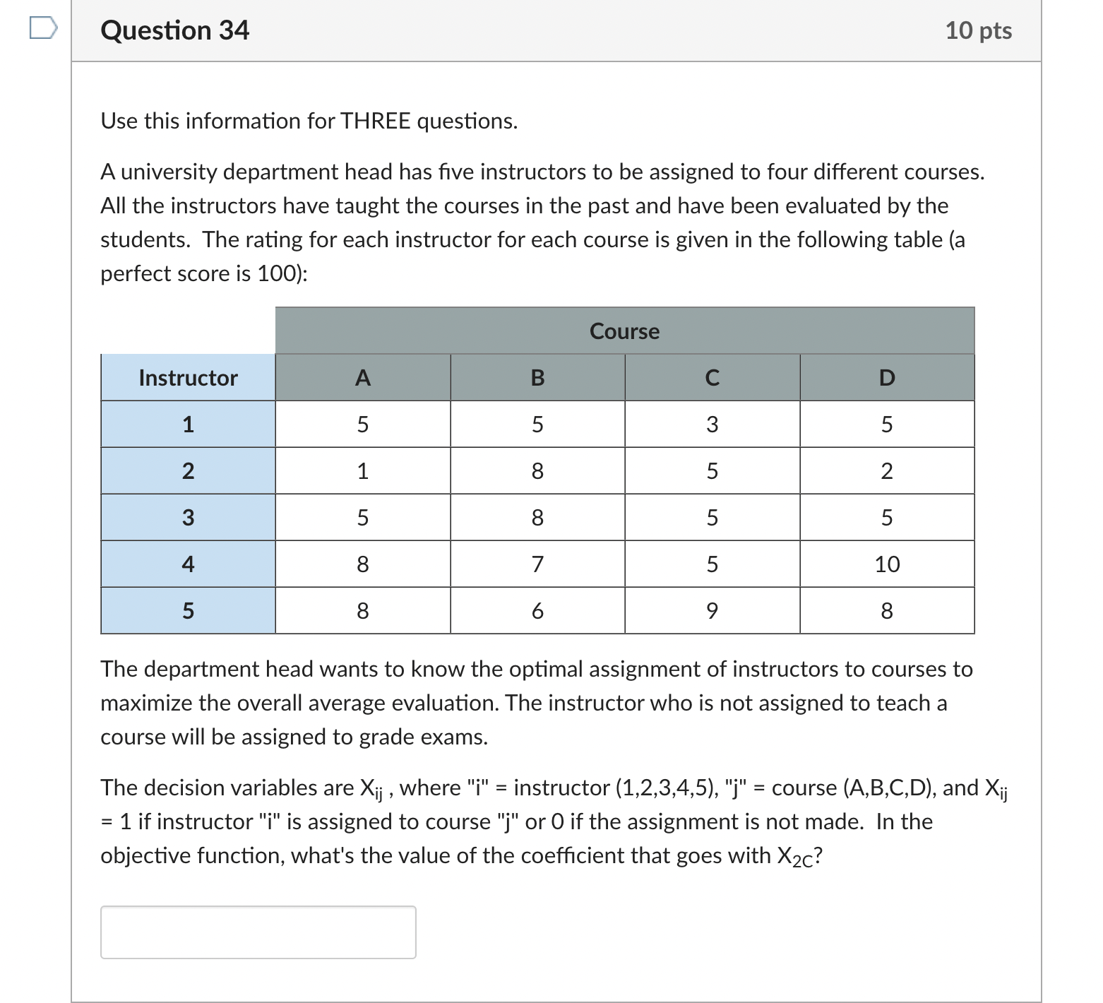 Solved Use this information for THREE questions. A | Chegg.com