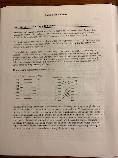 Solved Sorting And Pointers Program 7 Sorting With Pointers 