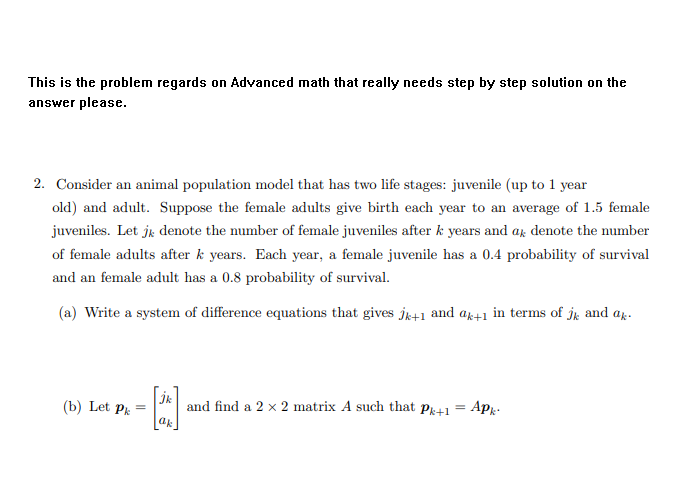 This is the problem regards on Advanced math that | Chegg.com