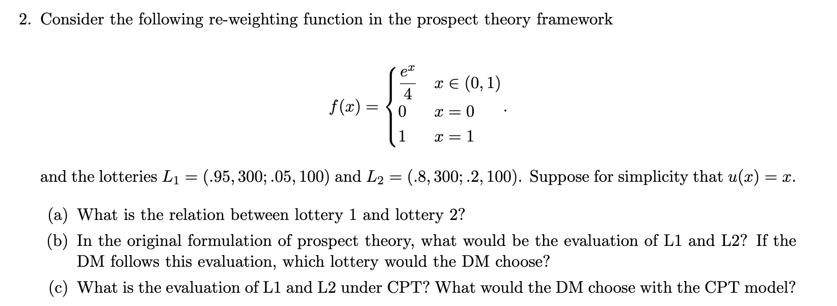 Solved 2. Consider the following re-weighting function in | Chegg.com