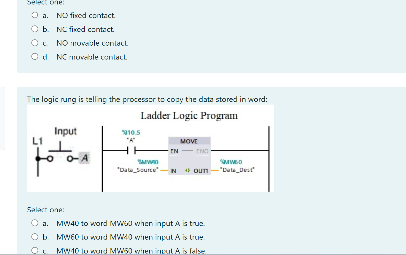 Solved The memory organization of a PLC can be divided into | Chegg.com