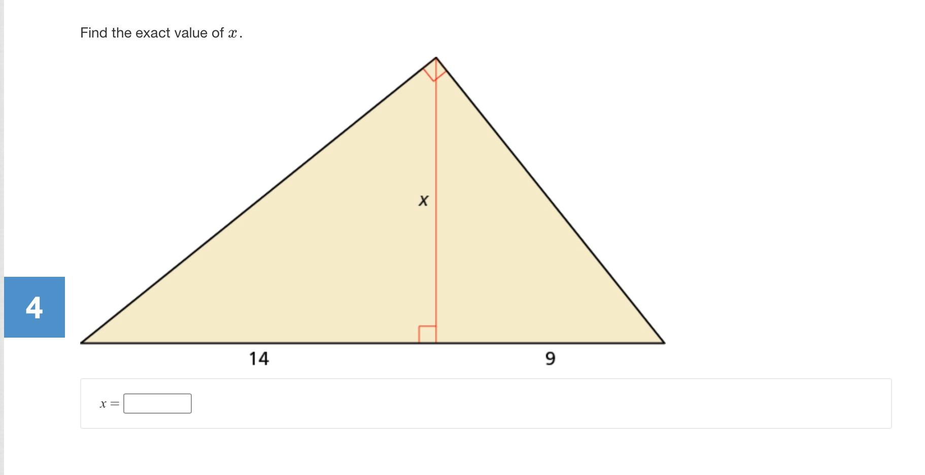Solved Find the exact value of x. | Chegg.com