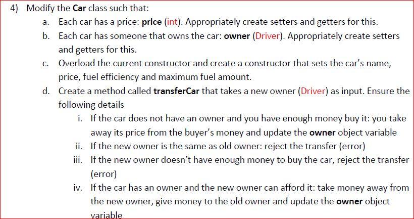 Solved Classes and objects in java programming Class | Chegg.com