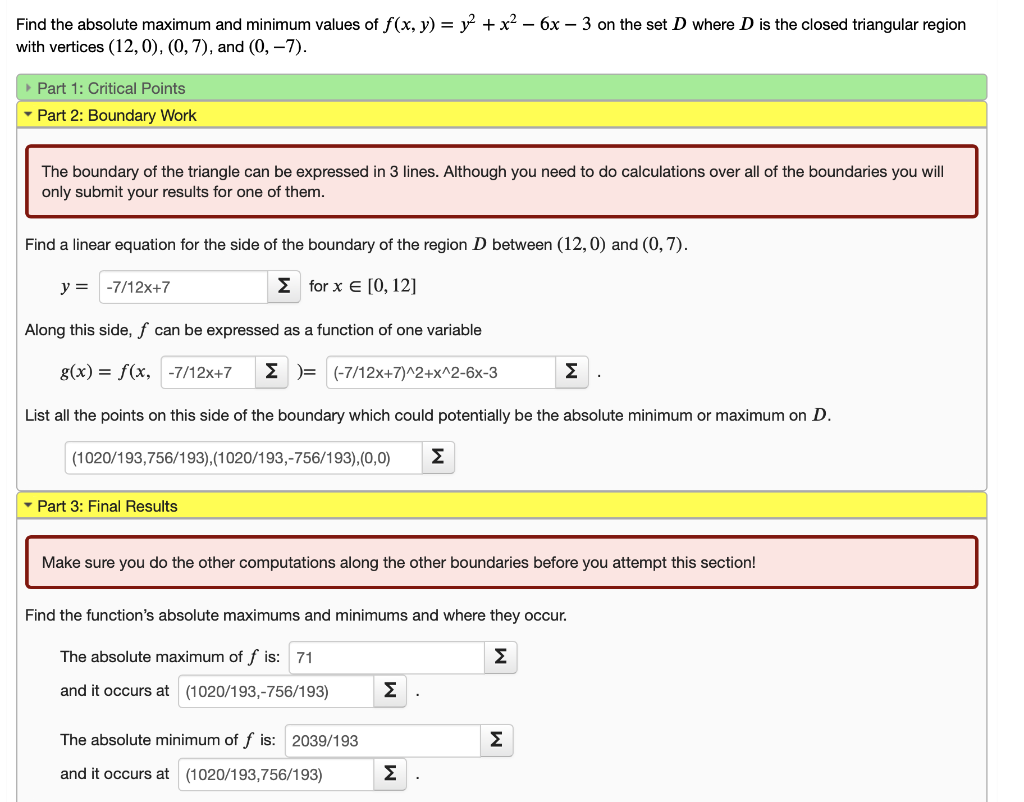 Solved Find the absolute maximum and minimum values of f(x, | Chegg.com