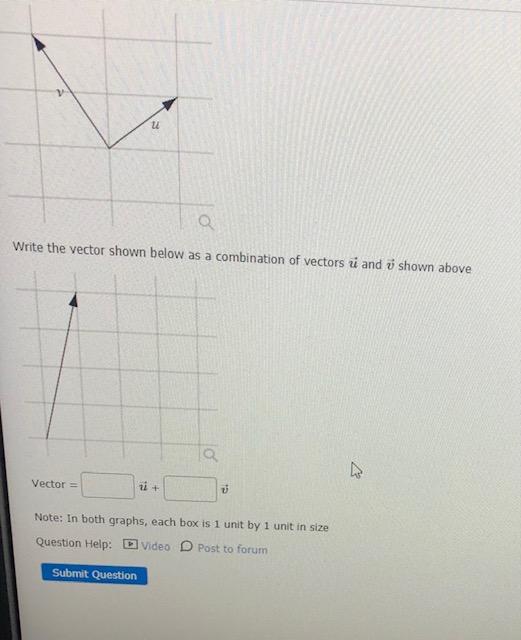 Solved u Q Write the vector shown below as a combination of | Chegg.com