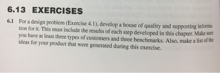 6.13 EXERCISES 6.1 For a design problem (Exercise | Chegg.com
